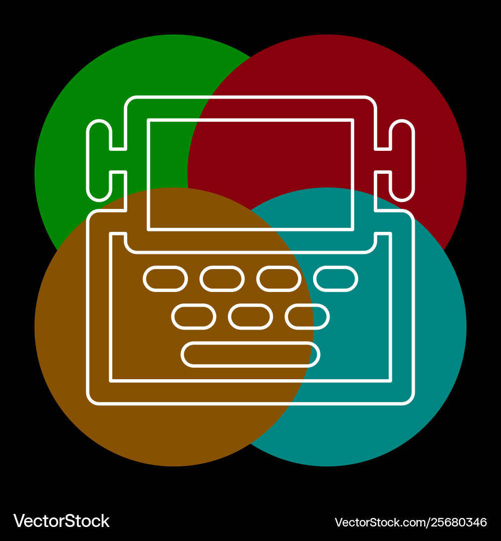Typewriter machine icon - type letter Royalty Free Vector