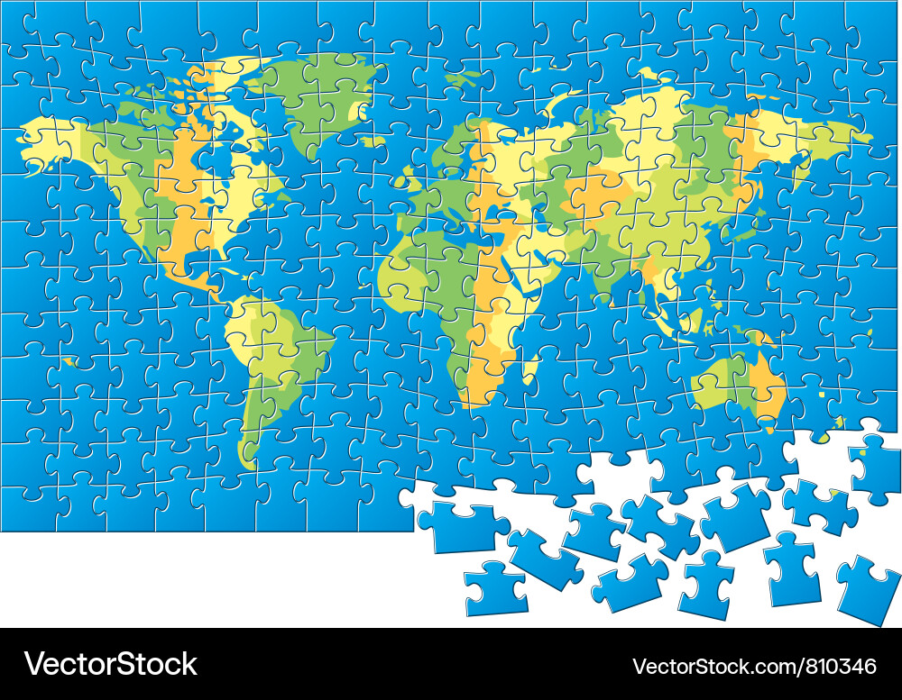 World map puzzle Royalty Free Vector Image - VectorStock