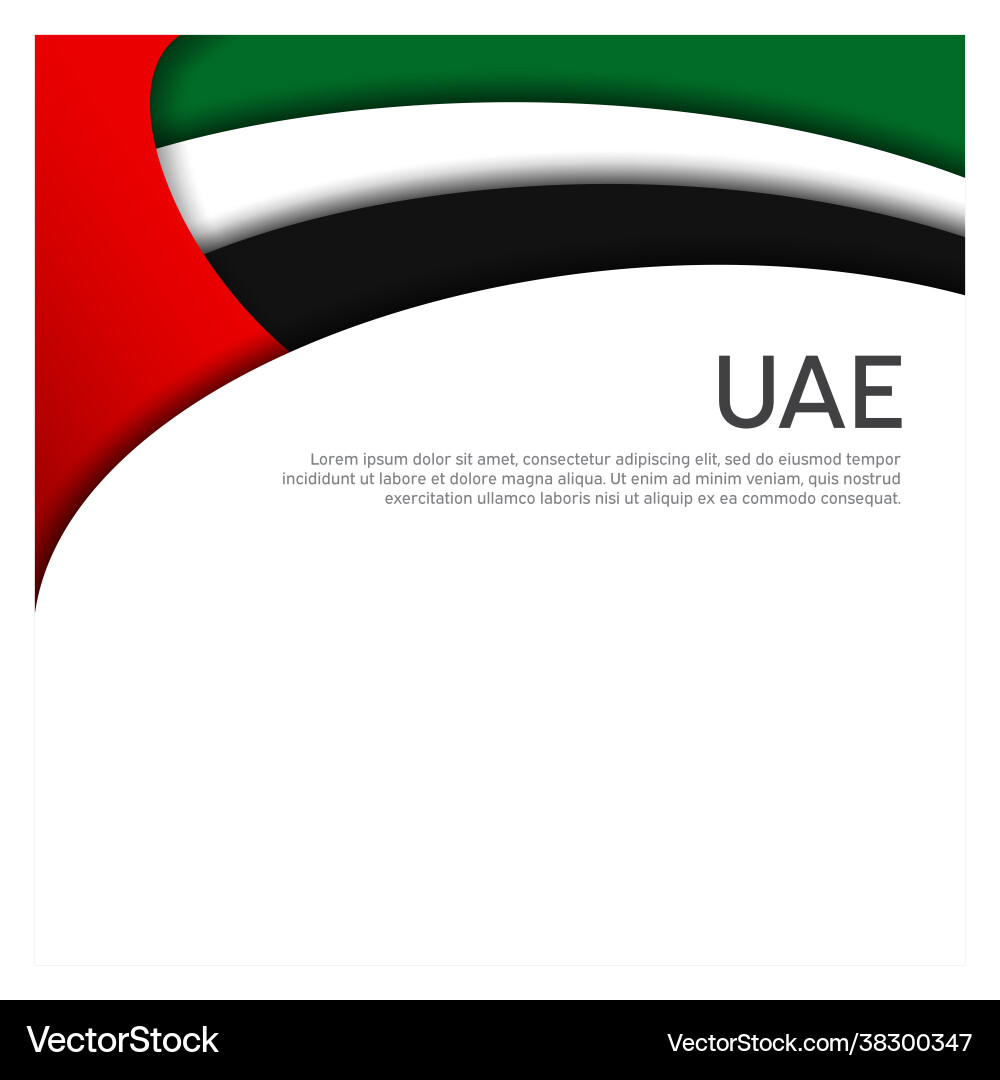 Abstract waving flag united arab emirates Vector Image