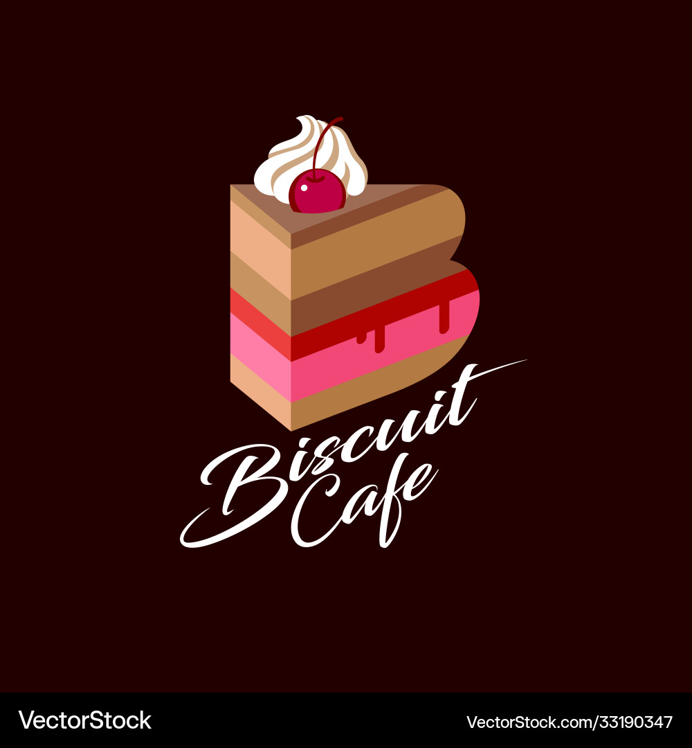 Cake Letter B Logo Royalty Free Vector Image - VectorStock