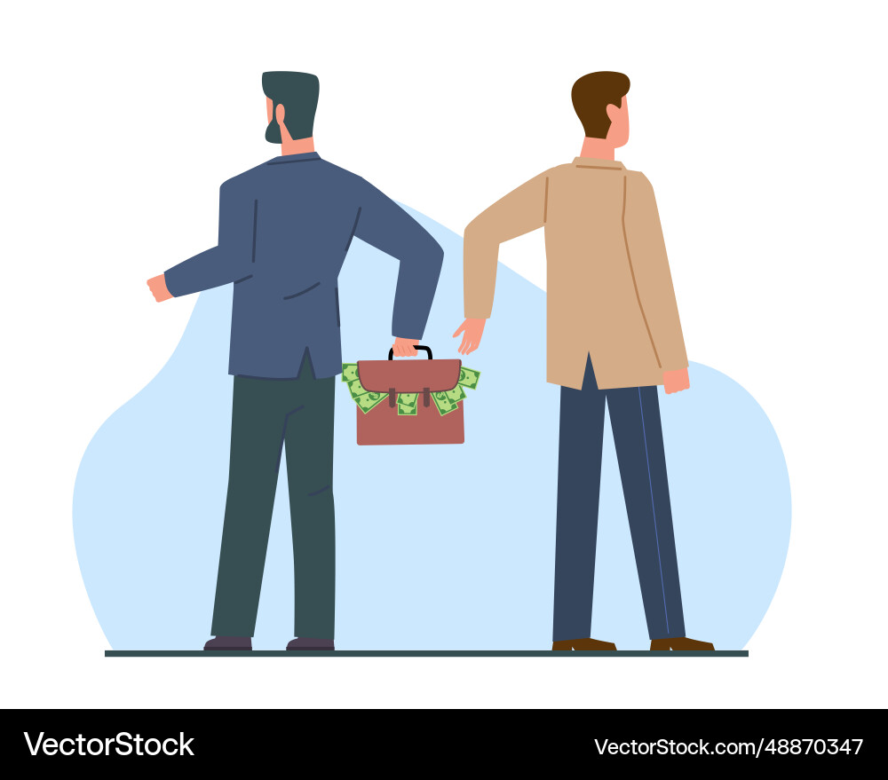 Concept of corruption man hands another Royalty Free Vector