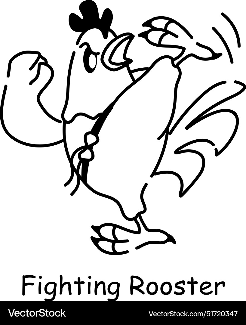 Fighting rooster Royalty Free Vector Image - VectorStock