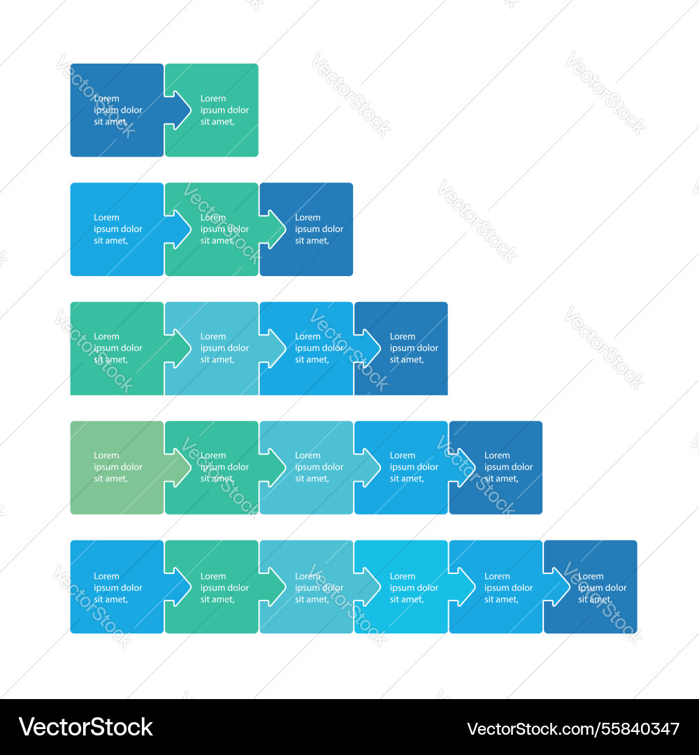 Infographics step blocks as puzzle jigsaw pieces Vector Image