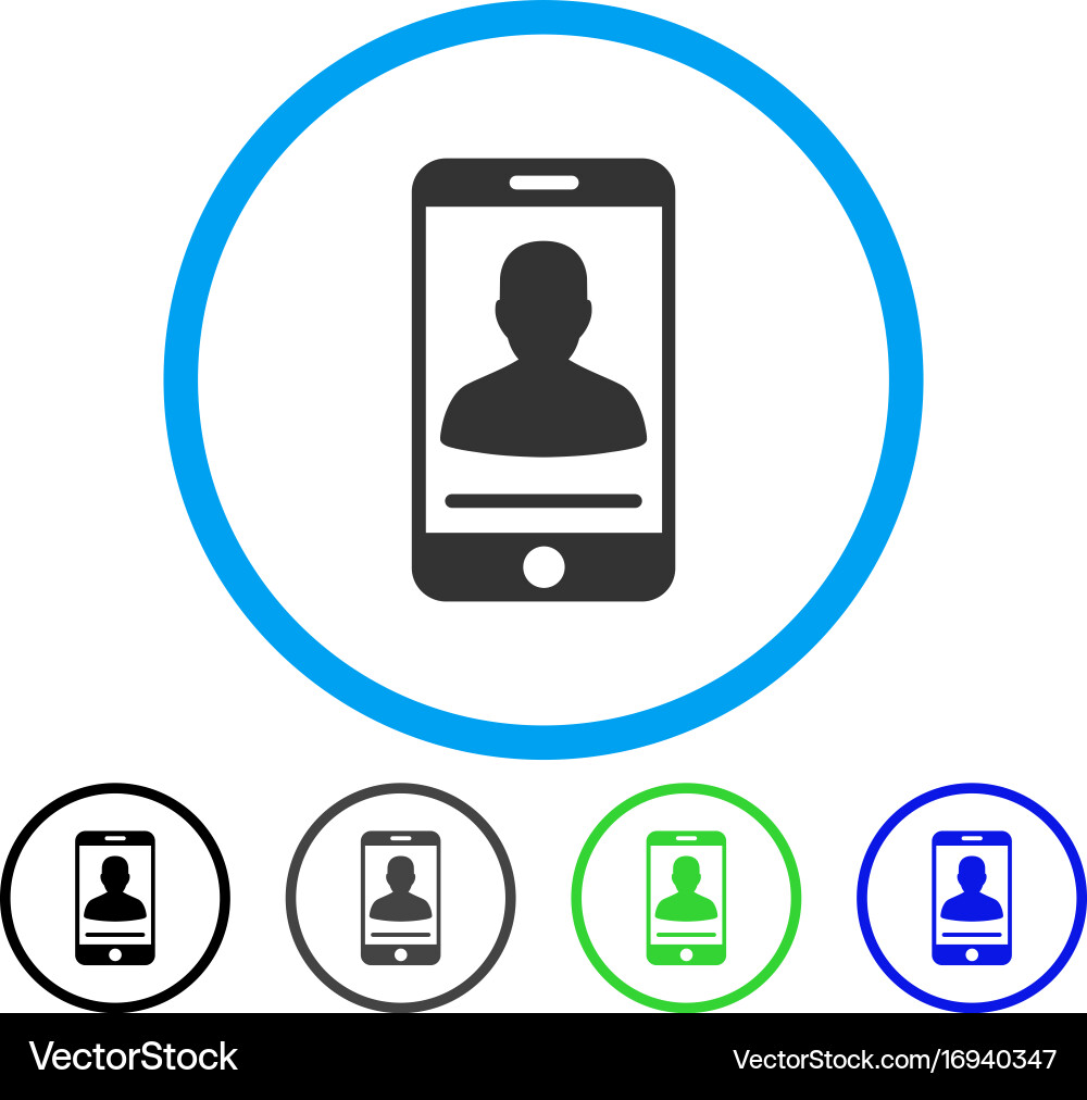 Mobile contact rounded icon Royalty Free Vector Image