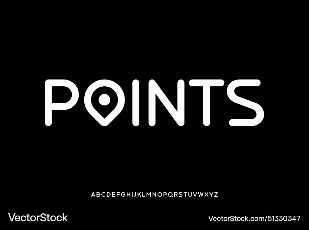 Modern rounded sans serif alphabet display font Vector Image