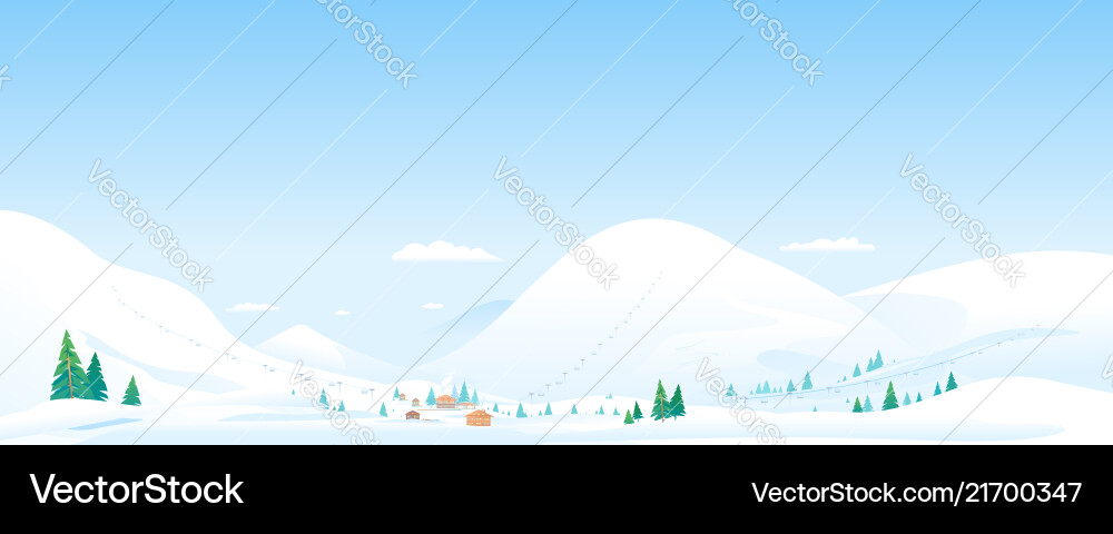 Mountain ski resort landscape background Vector Image