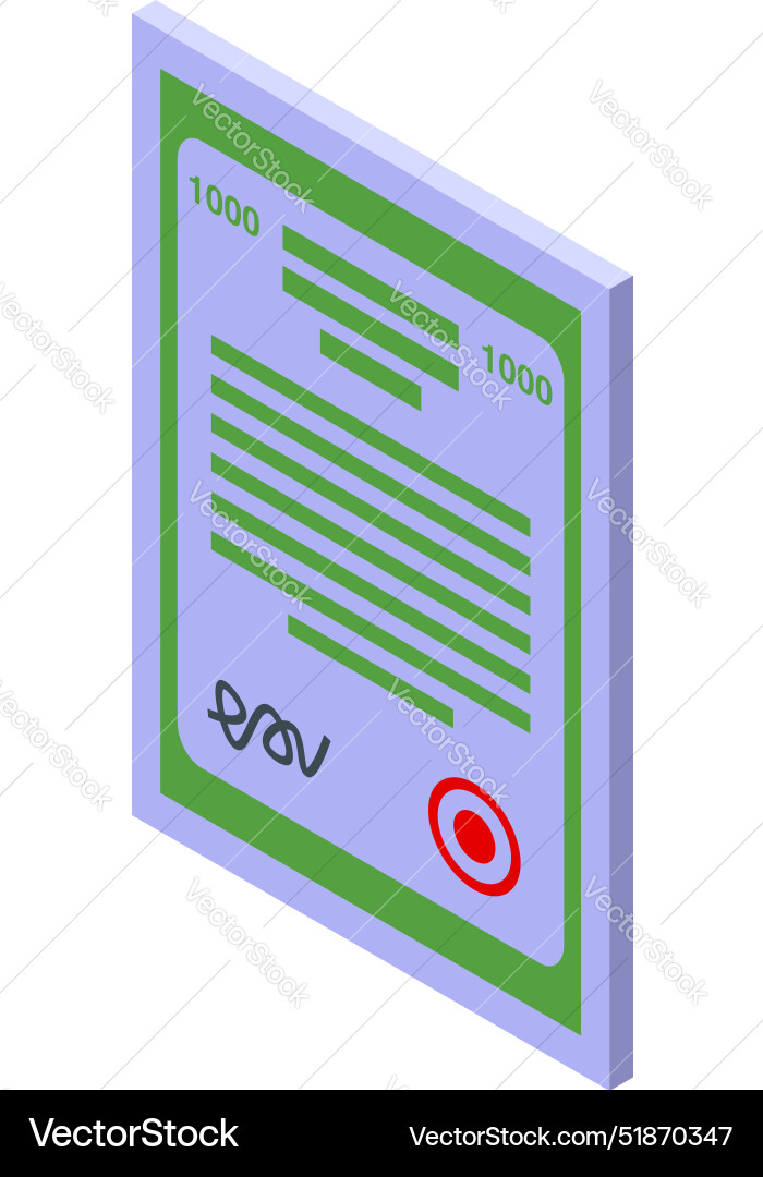 Official document is confirming a business deal Vector Image