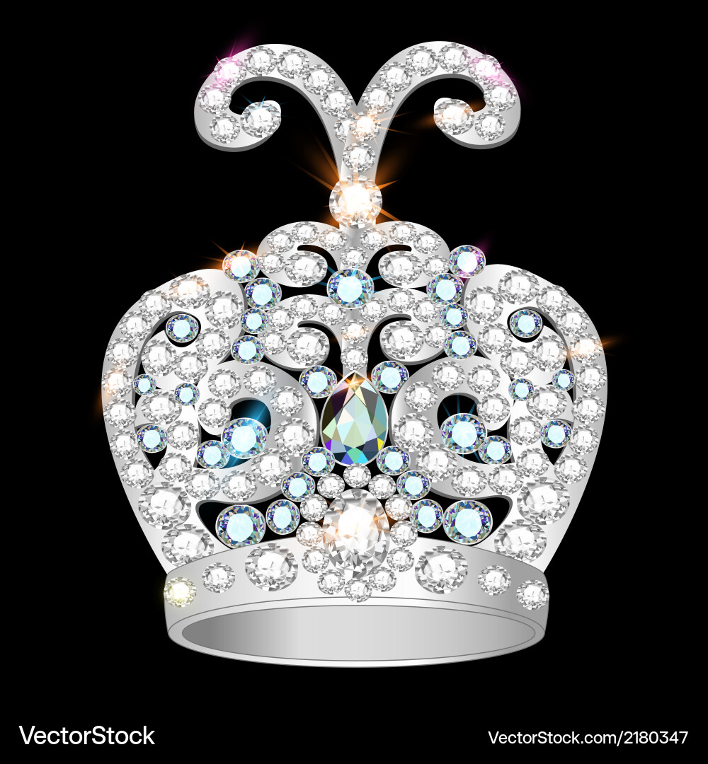 Shiny crown of silver platinum Royalty Free Vector Image