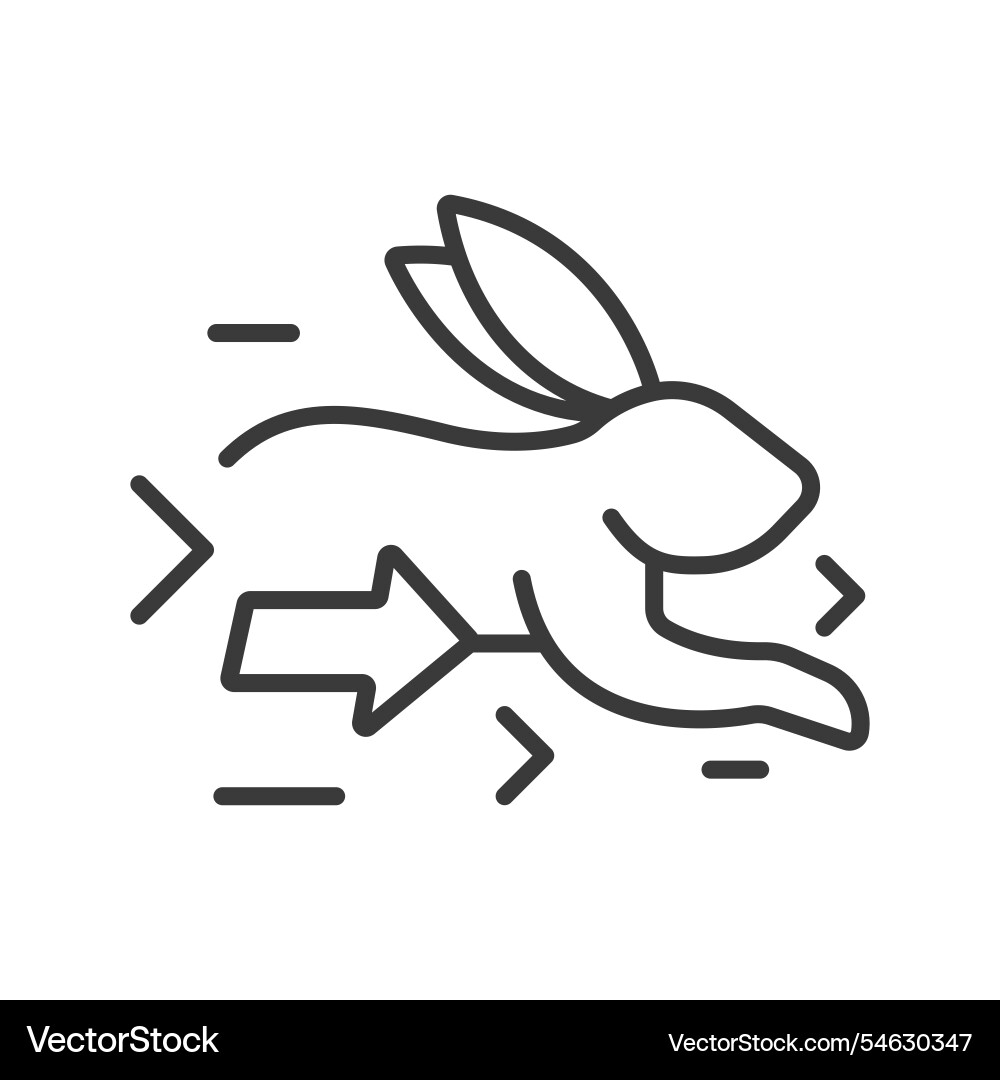 Speed rabbit icon in line design Royalty Free Vector Image