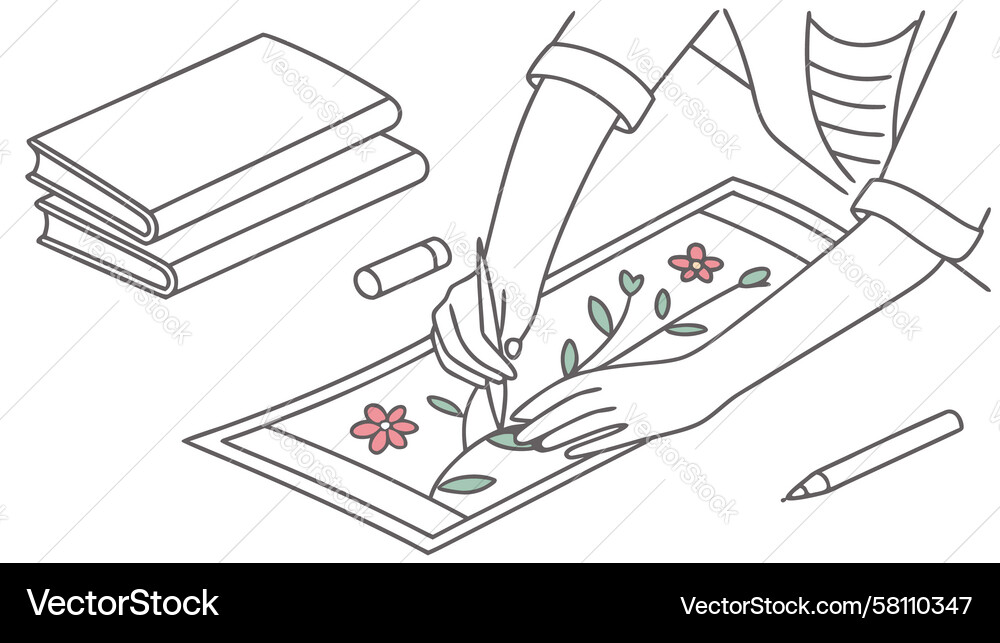 Textile Sketching – Creative Fashion Art Vector Image
