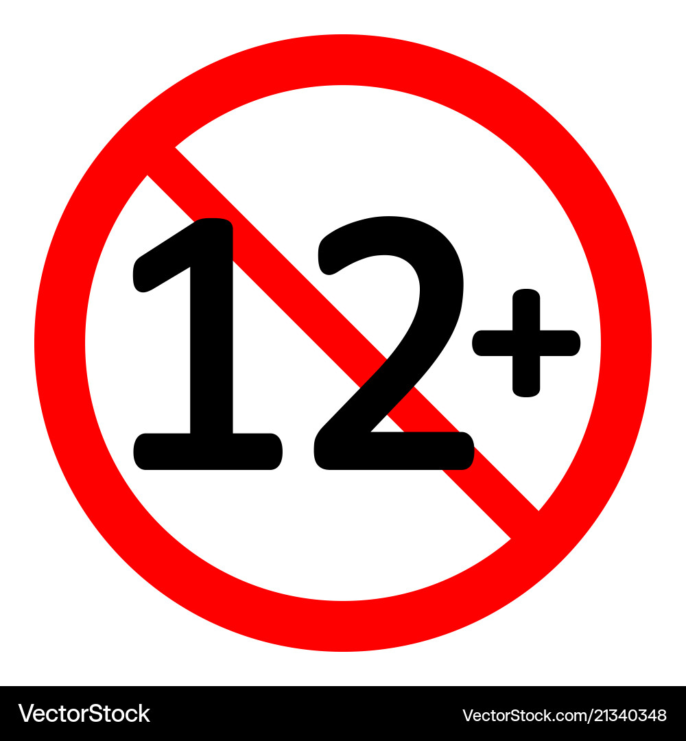 12 age restriction sign Royalty Free Vector Image