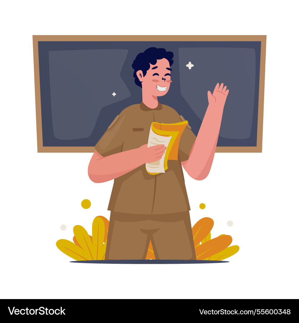 Cartoon character of male teacher Royalty Free Vector Image