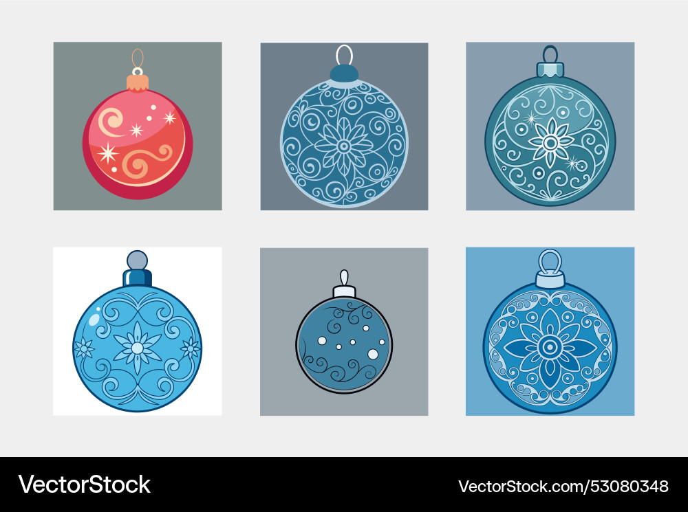 Christmas bauble ornaments Royalty Free Vector Image
