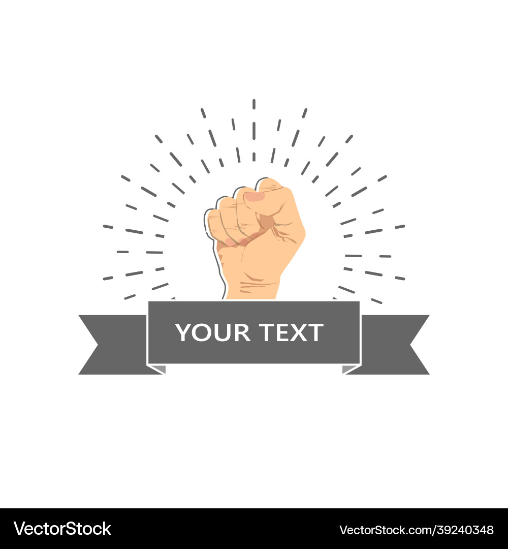 Clenched fist design logo Royalty Free Vector Image