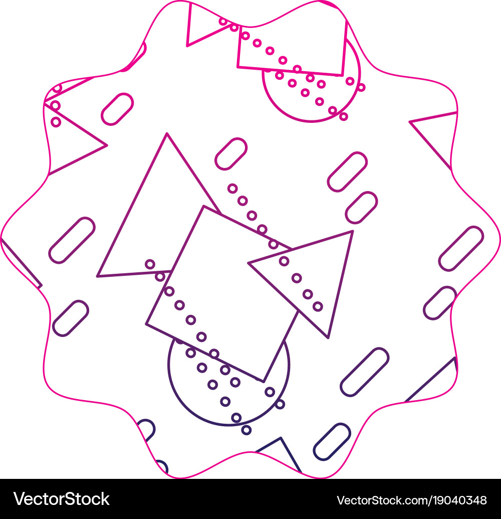 Color line star with memphis geometric style Vector Image