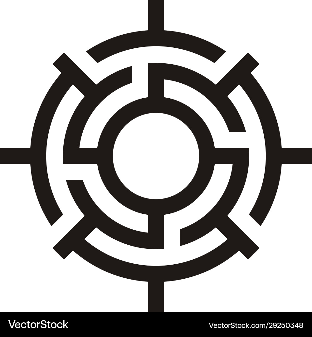 Compass labyrinth north east west south Royalty Free Vector