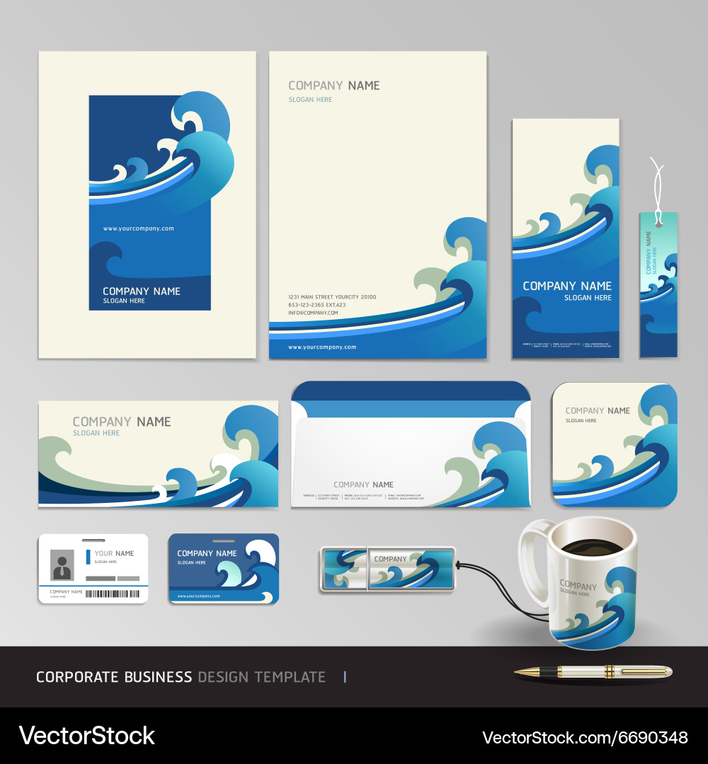 Corporate identity business set design abstract ba