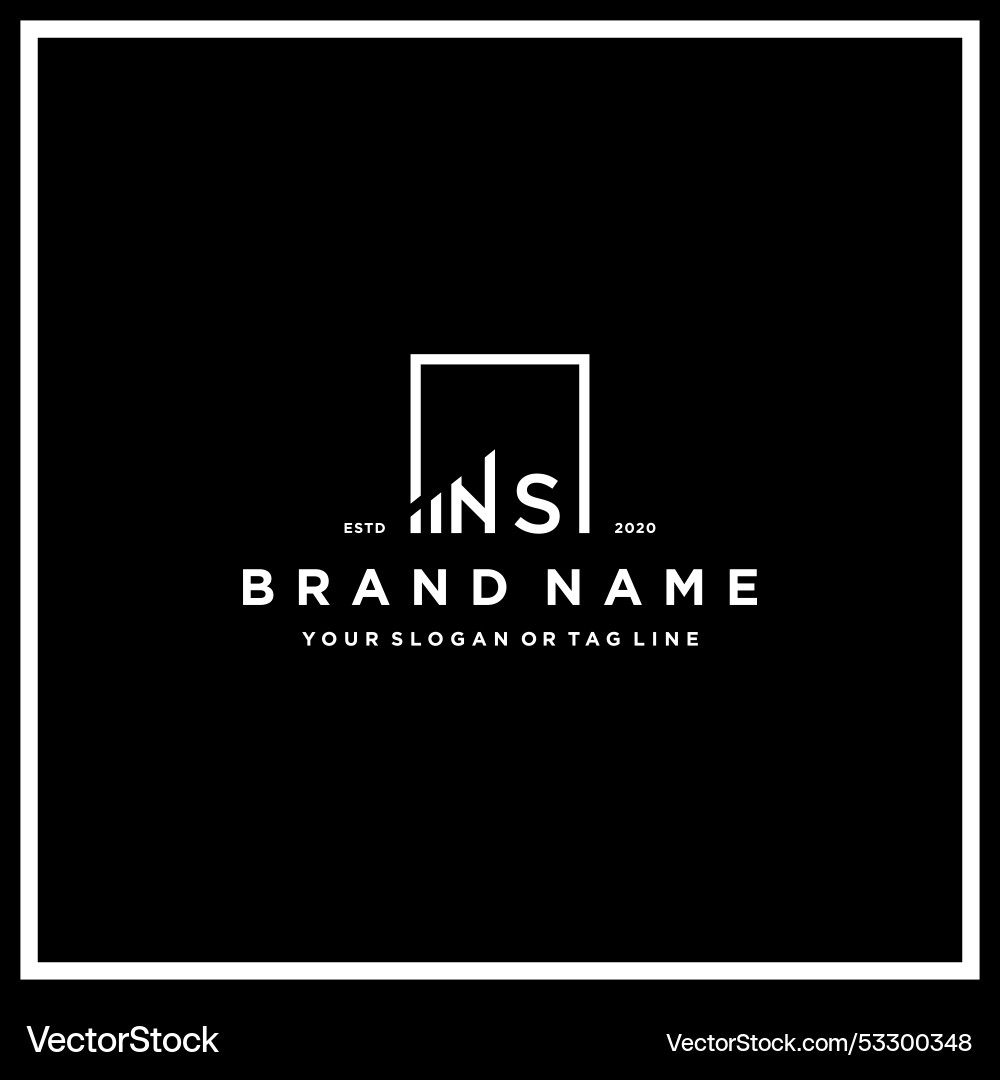 Creative letter ns square logo finance design Vector Image