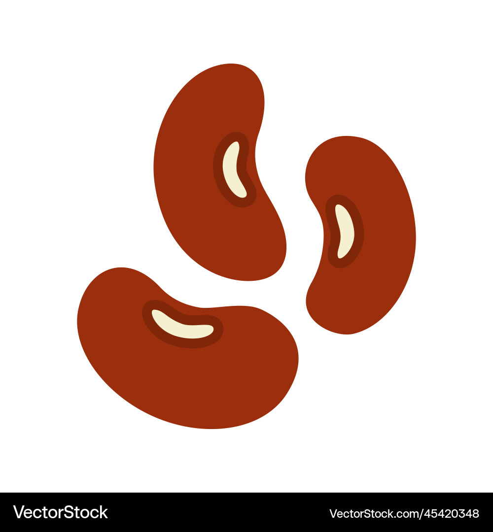 Dark red kidney beans isolated on white background