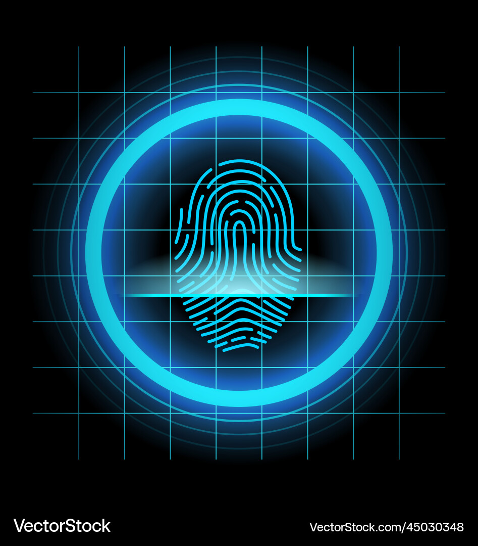 Fingerprint identification scan Royalty Free Vector Image