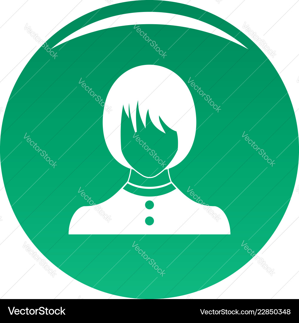 Girl user icon green Royalty Free Vector Image
