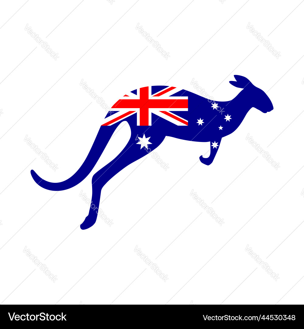 Kangaroo flag Royalty Free Vector Image - VectorStock
