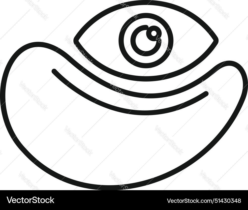Minimalist oyster with pearl line art Royalty Free Vector