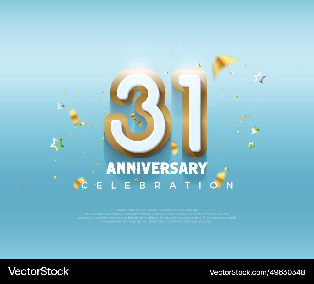 Modern design for 31st anniversary celebration Vector Image