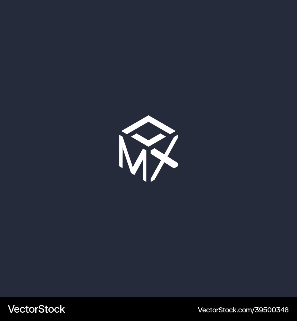 Mx initial hexagon logo design Royalty Free Vector Image