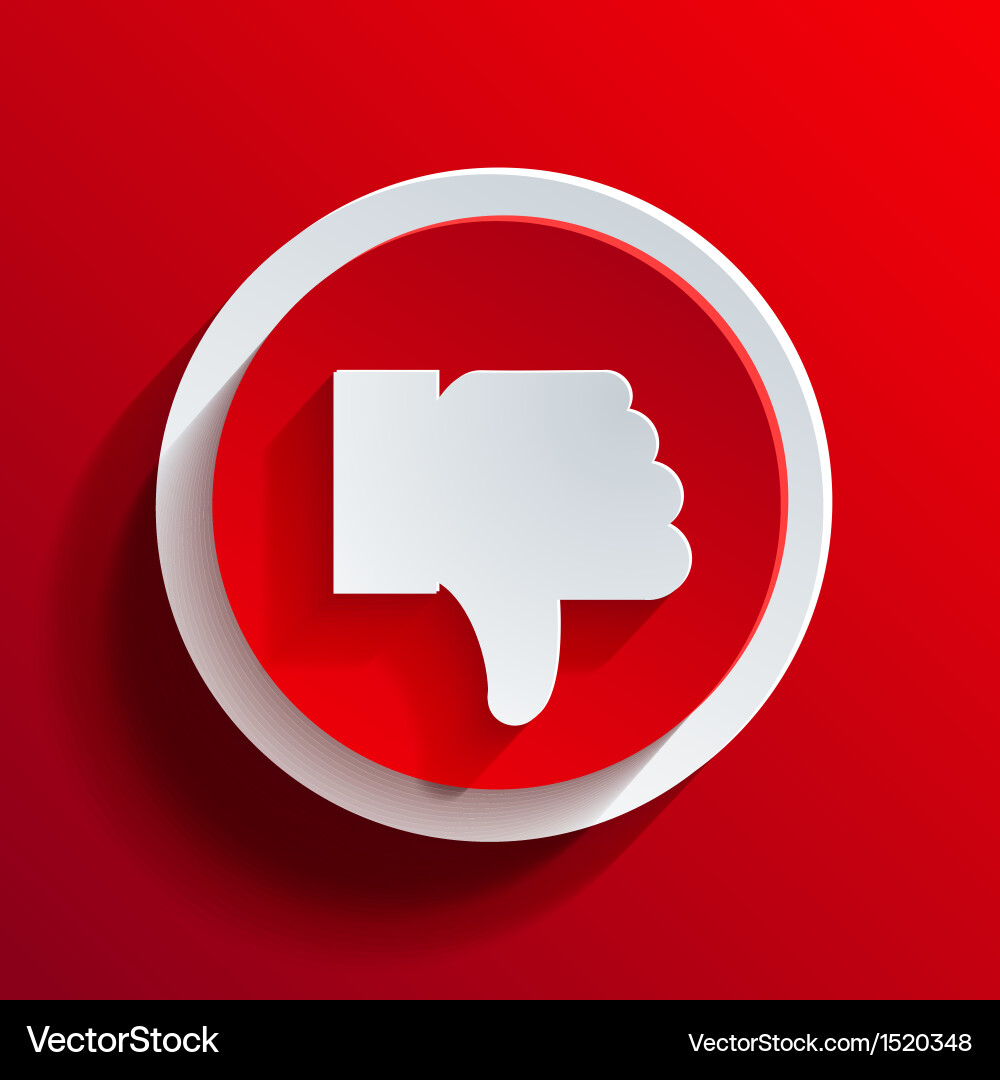 Red Dislike Icon Royalty Free Vector Image - VectorStock