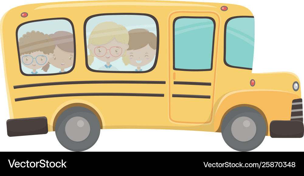 School bus and kids design Royalty Free Vector Image