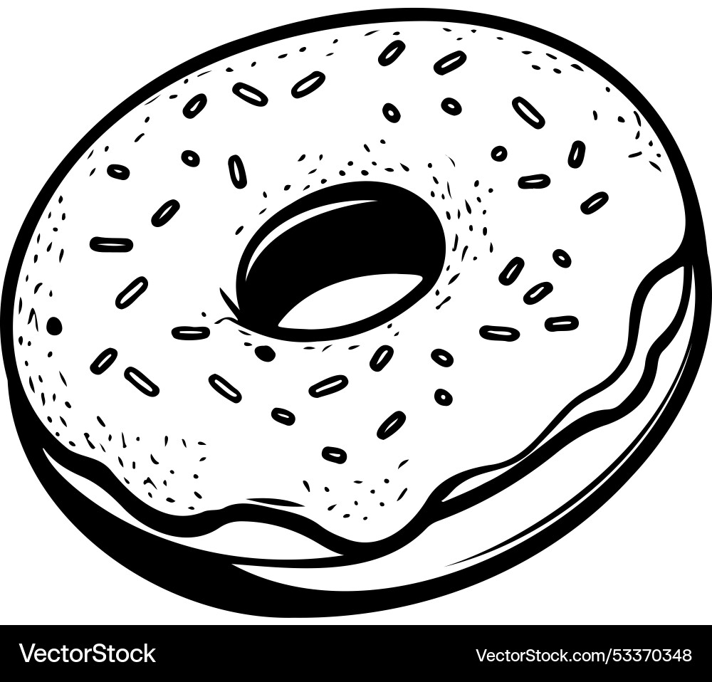 Sketches donut drawing realistic hand Royalty Free Vector