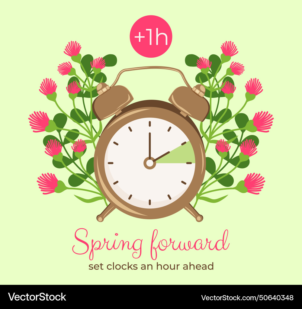 Spring forward poster set your clocks ahead one Vector Image