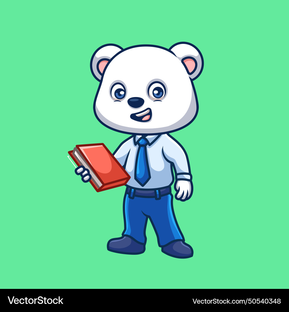 Teacher polar bear cute cartoon – Royalty-Free Vector | VectorStock