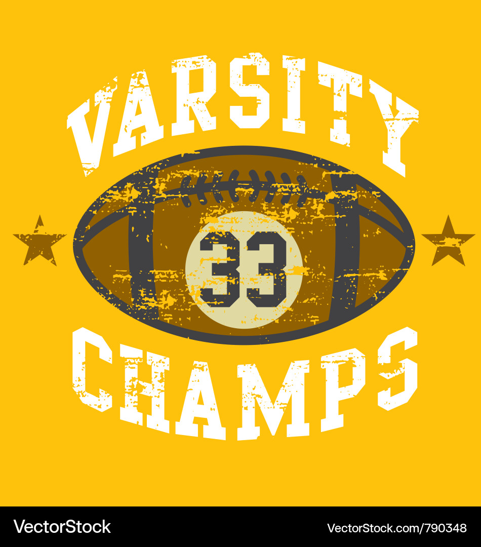 Varsity Sport Ball Print Royalty Free Vector Image