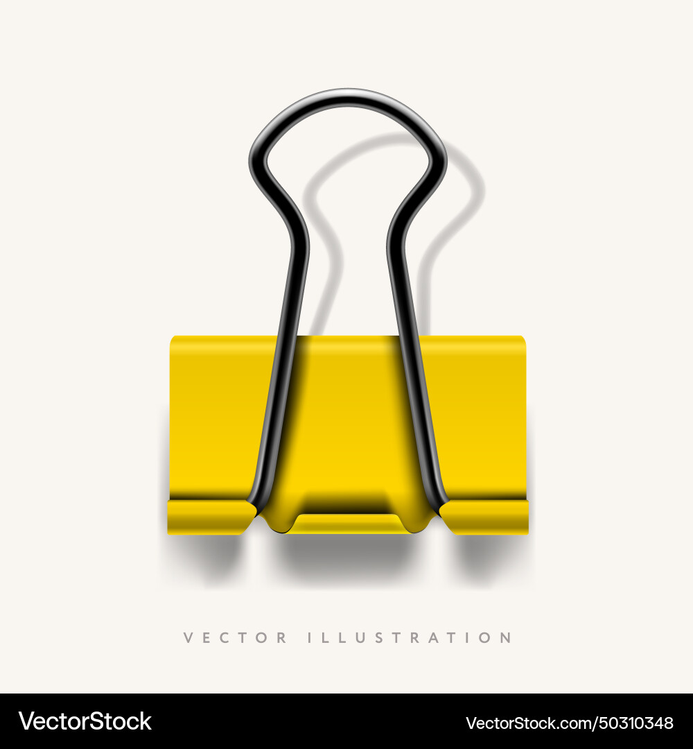 Yellow paper clip isolated on white background Vector Image