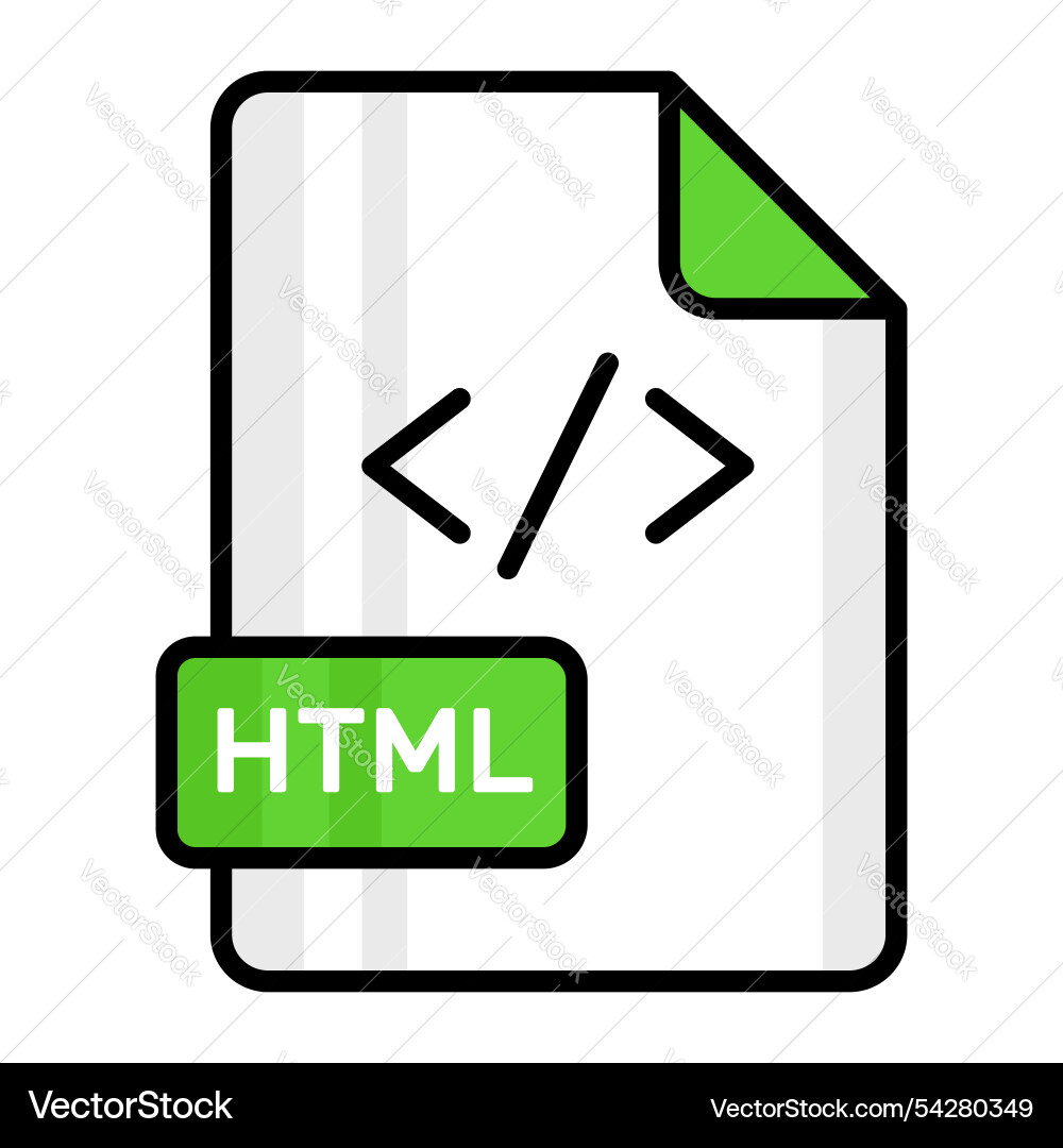 An amazing icon of html file editable design Vector Image