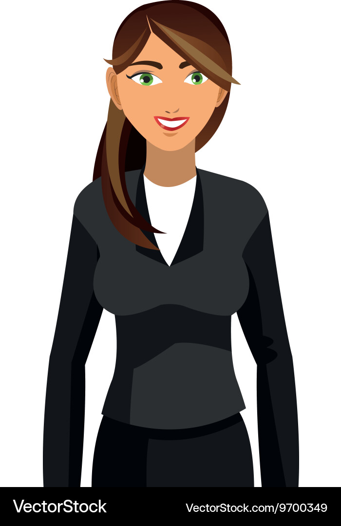 Brunette business woman icon Royalty Free Vector Image