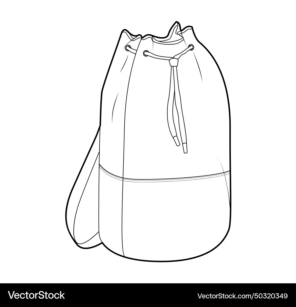 Bucket backpack silhouette drawstring bag fashion Vector Image