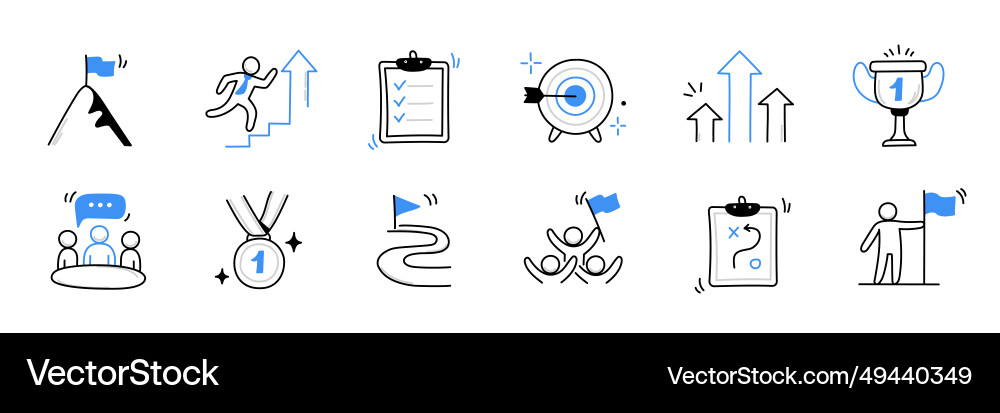 Business challenge person work opportunity doodle Vector Image