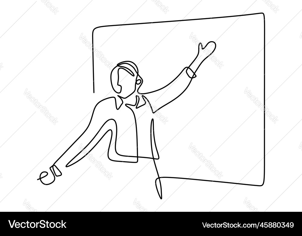 Continuous single drawn one line of person Vector Image