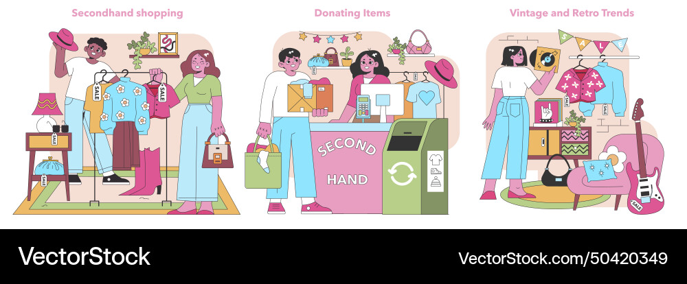 Eco-friendly shopping set Royalty Free Vector Image