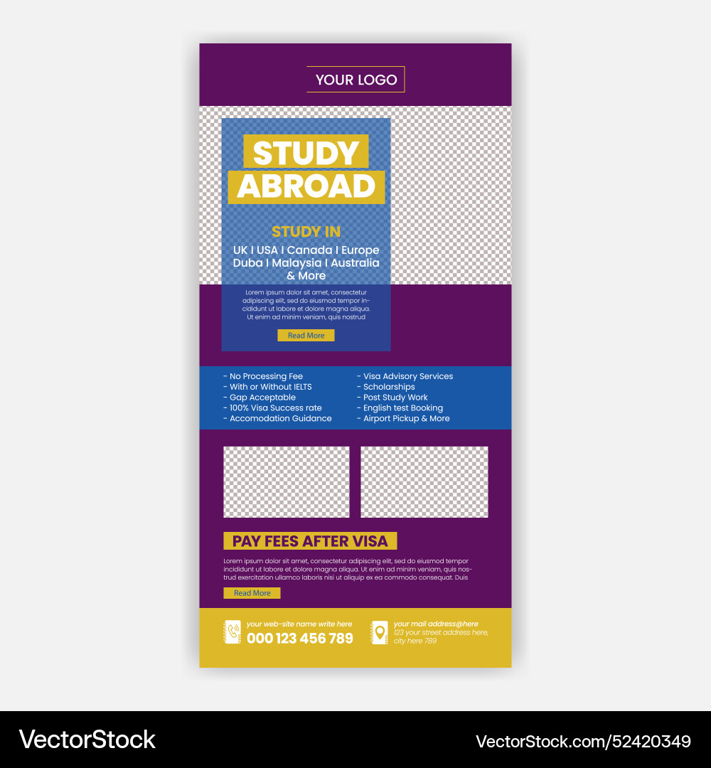 Education email newsletter template for study Vector Image
