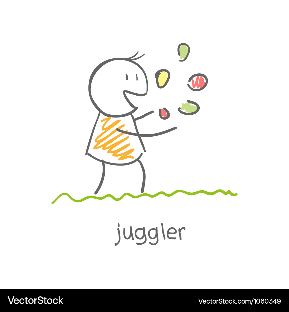 Juggler playing with balls Royalty Free Vector Image