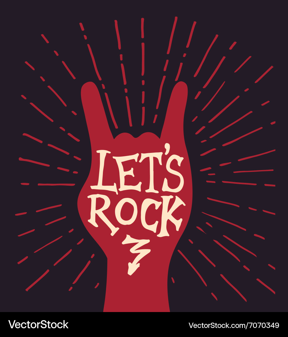 Lettering composition about rock music Royalty Free Vector
