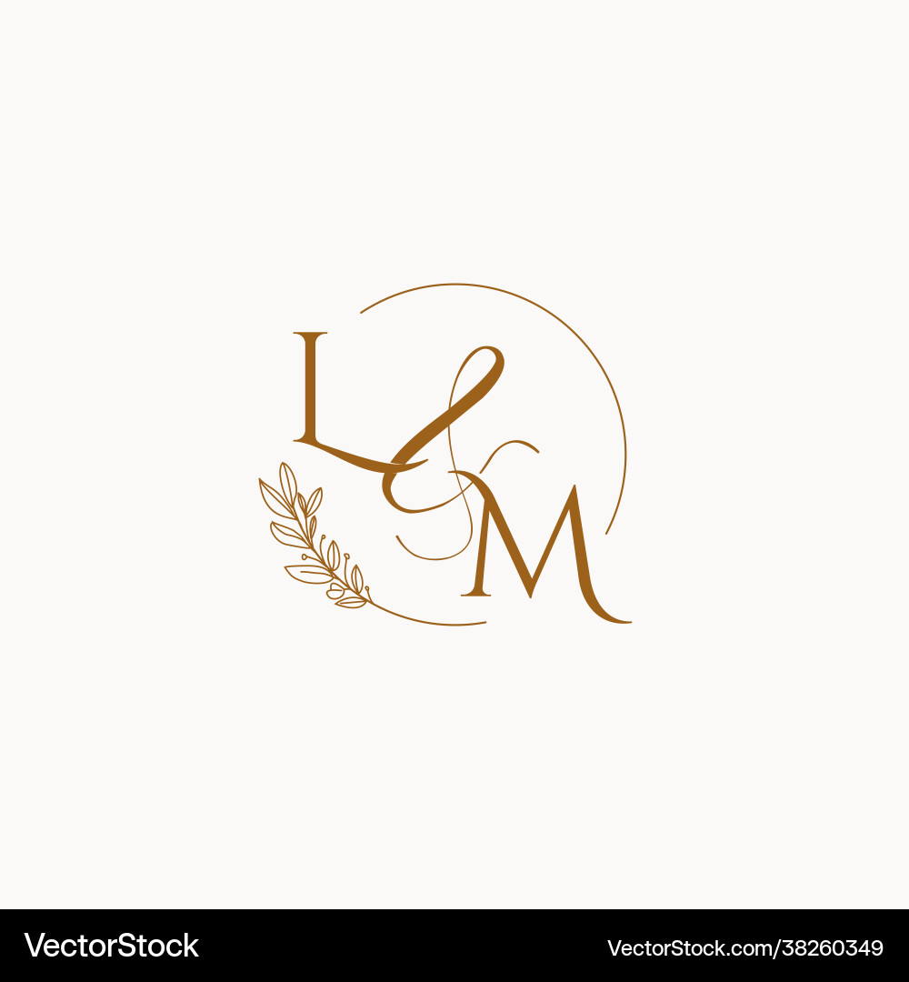 Lm initial wedding monogram logo Royalty Free Vector Image