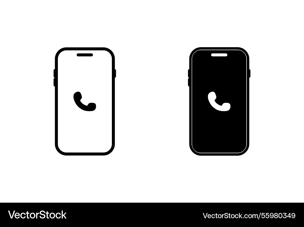 Mobile phone icon set isolated on white background