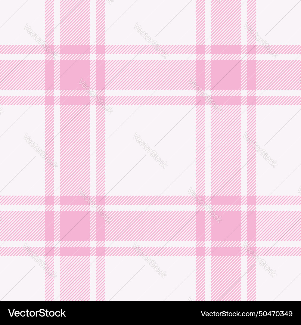 Plaid seamless pattern in pink check fabric Vector Image