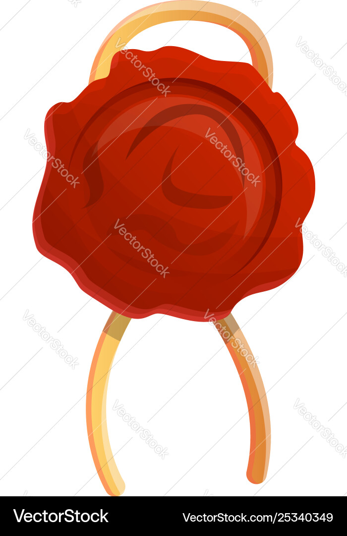 Postal sealing wax icon cartoon style Royalty Free Vector
