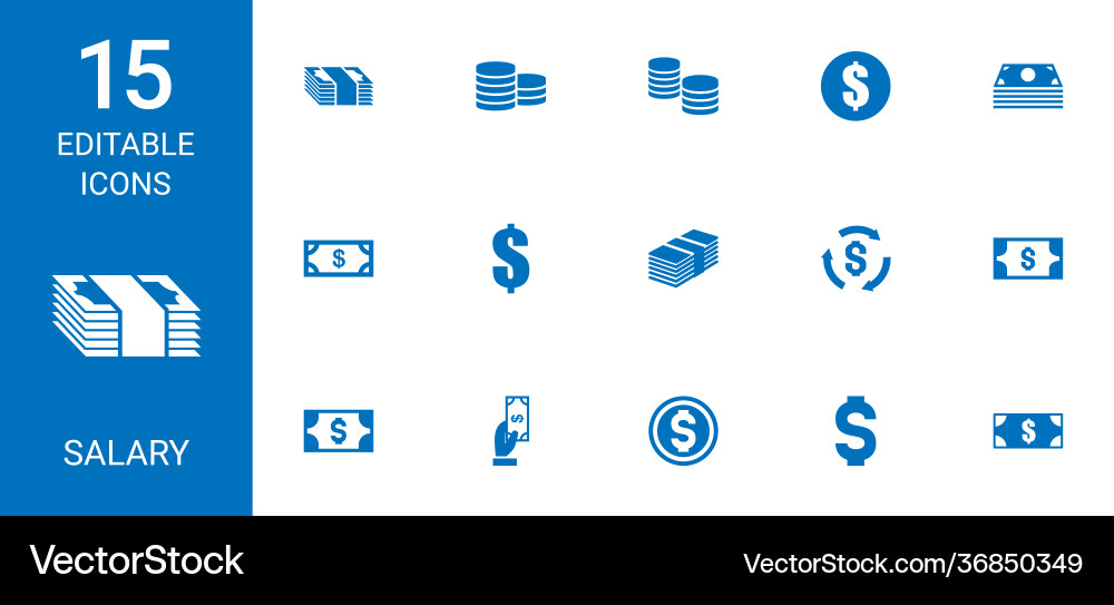 Salary icons Royalty Free Vector Image - VectorStock